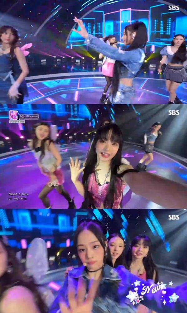 뉴진스, 신곡 'ETA' 무대 중 아이폰 꺼내 들어...""대놓고 PPL" VS "콘셉트에 걸맞은 무대" 갑론을박